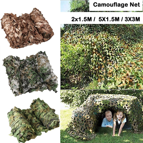 Portable Jungle Camouflage Net 2x1.5M /5x1.5M/3X3M Sun Shade Army Hide ...