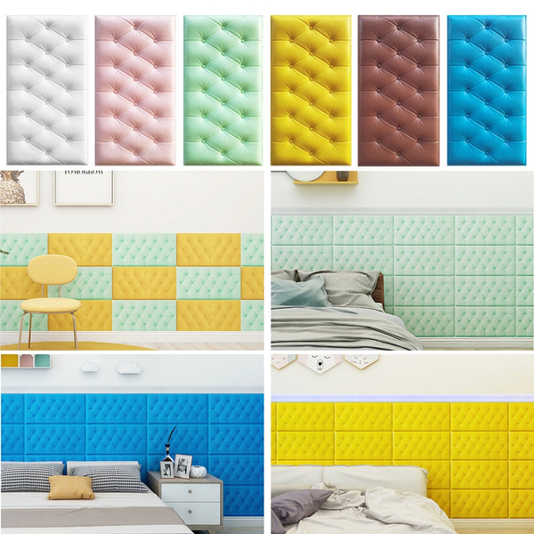 3D Self-adhesive Wall Stickers Thicken Tatami Anti-collision Wall Mat ...