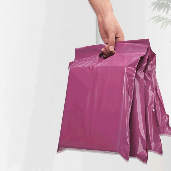 Purple Poly Mailers with Build-in Handle Shipping Bags 3 Mil Pretty ...