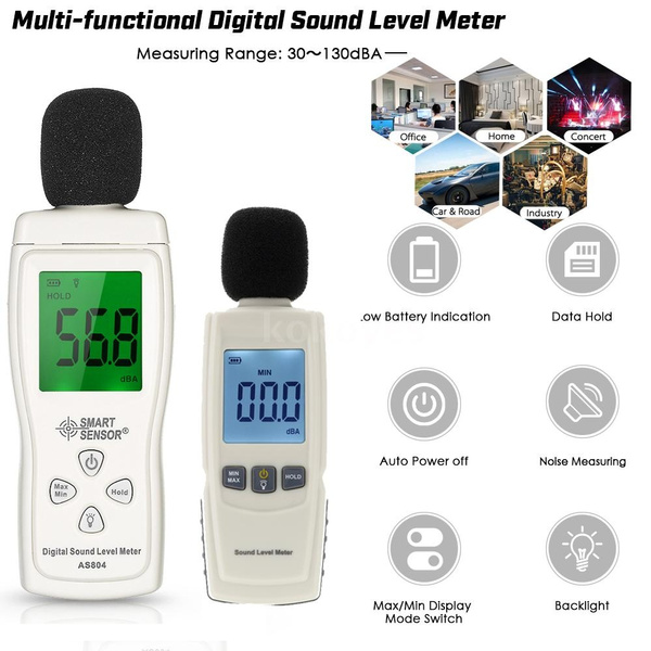 Digital Sound Level Meter LCD Display Noise Meter Noise Measuring ...