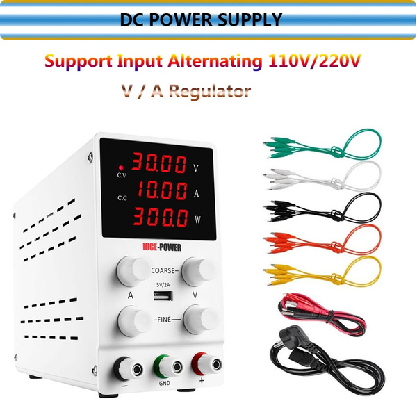 0-30V 0-10A Laboratory DC Power Supply Adjustable Digital Voltage ...