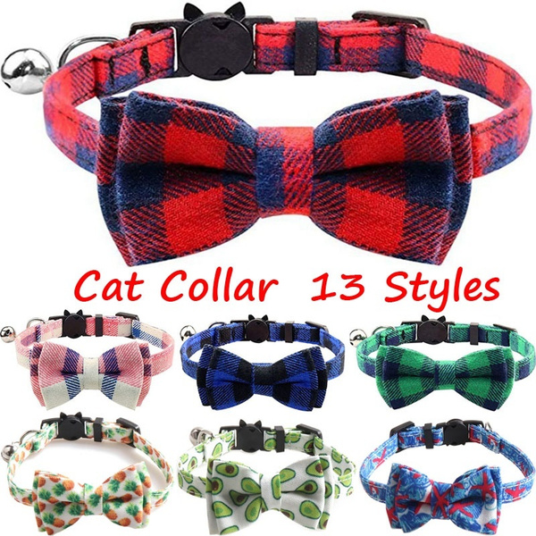 Malier Cat Collar With Bow Tie And Bell Plaid Collar Adorable Collar ...