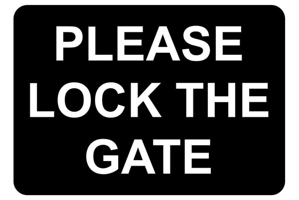 Please Lock The Gate Sign Plaque Outdoor Tin Sign 8x12 inches | Wish