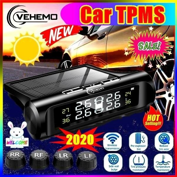 Intelligent Solar Tire Pressure Monitoring System Wireless TPMS LCD ...