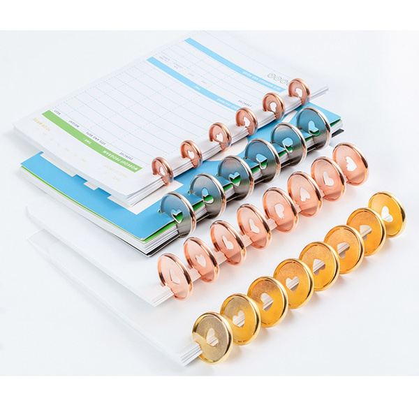 20pcs 35mm Heart Binder Rings Mushroom Hole Loose Leaf Notebook Binding ...