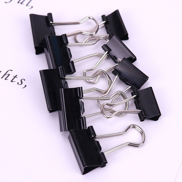 Foldback Metal Binder Clips Long Tail Clip Black Grip Clamps Office ...
