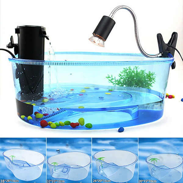 Turtle Habitat Lake Terrapin Reptile Aquarium Water Tank Built In ...