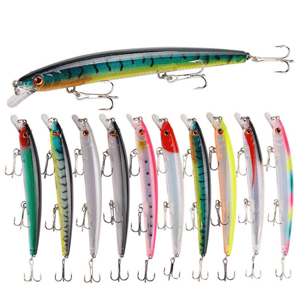 Pack of 10 13cm/15g Hard Fishing Lures Set 3D Lifelike Artificial ...