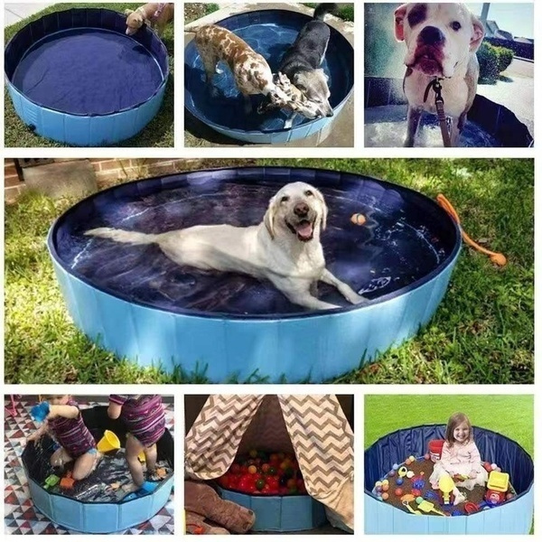 Foldable PVC Dog Cat Pet Swimming Pool Pet Dog Pool Bathing Tub Kiddie ...