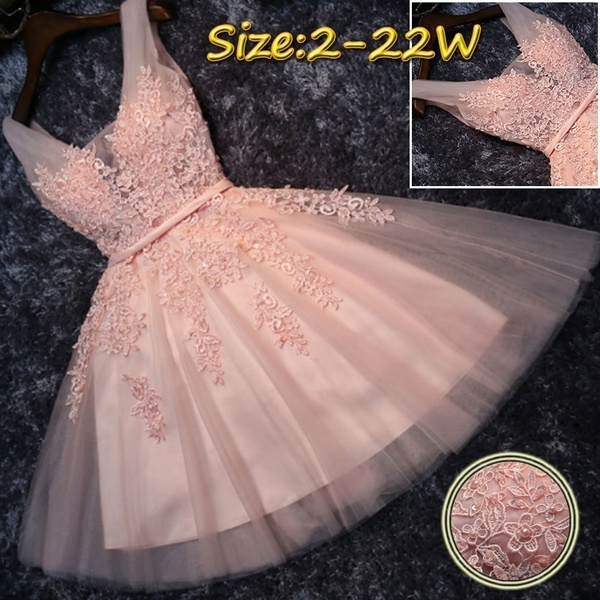 Women Fashion Elegant Pearl Pink Prom Dresses Sexy Prom Dress Short V ...