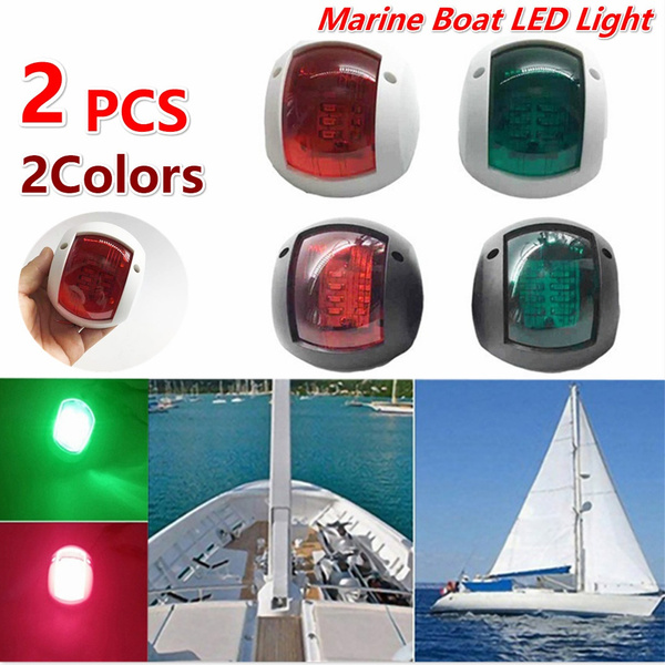 NEW 2Pcs 12V-24V Red Green LED Marine Navigation Light Boat Bow Light ...