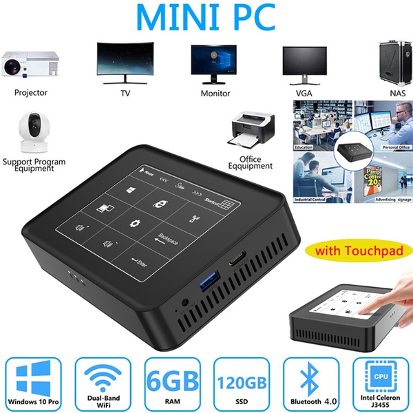 Mini PC Windows 10 Home/Pro Mini Computer Intel Celeron J3455 6G 120G 2 ...