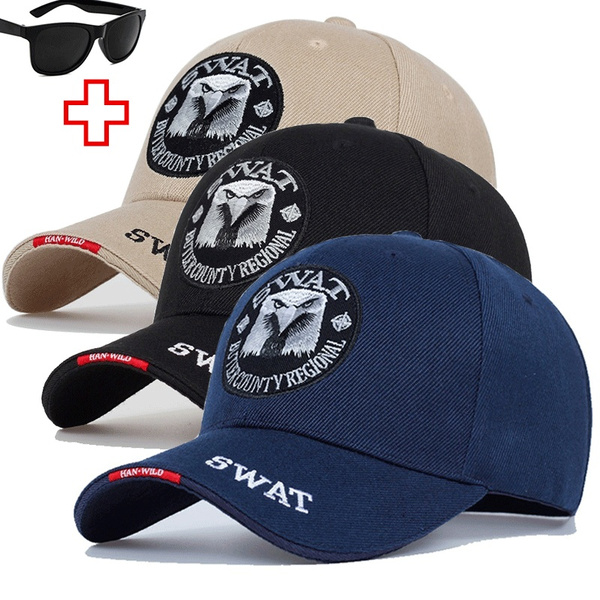 SWAT military cap men's black embroidered eagle baseball cap men and ...