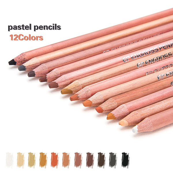 12 Skin Tones Colored Pencils Oil Based Pre-sharpened Drawing Pencils ...