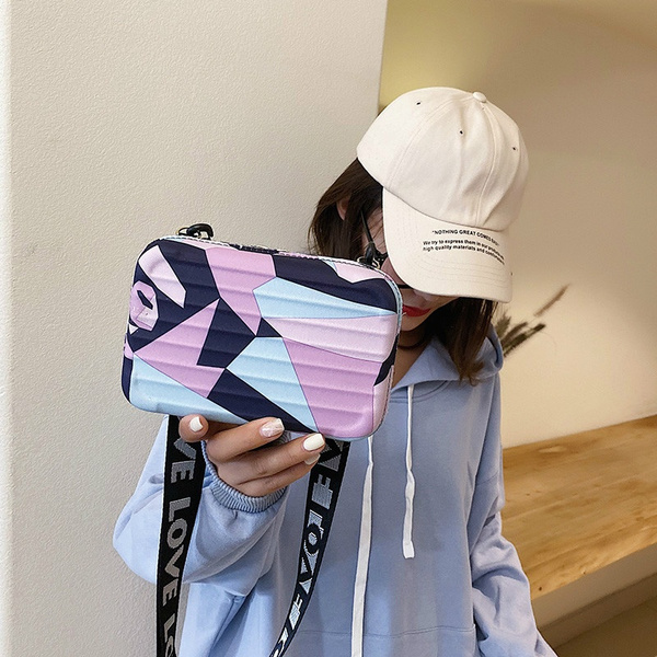 Women Fashion Luggage Bag Suitcase Shape Mini Bag PU Single Shoulder ...