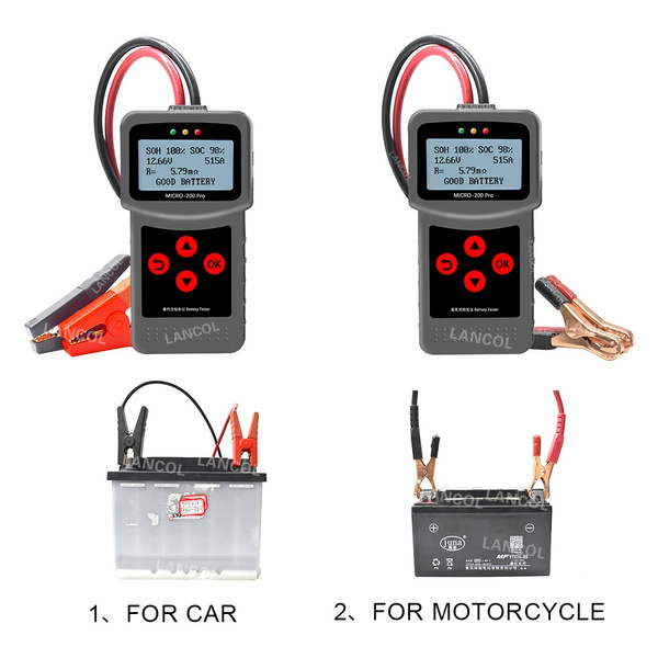 Lancol 12V Car Motorcycle Battery Tester 40 to 2000CCA 12 Volt ...