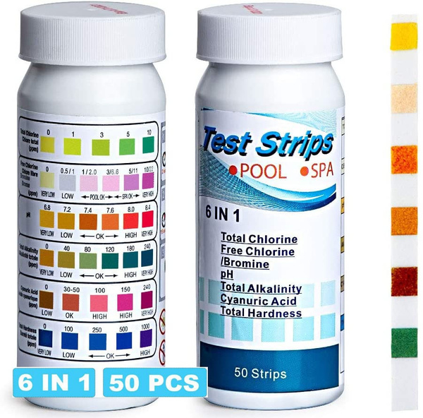 Pool and Spa Test Strips for Hot Tubs,6-Way Swimming Pool&Spa Water ...
