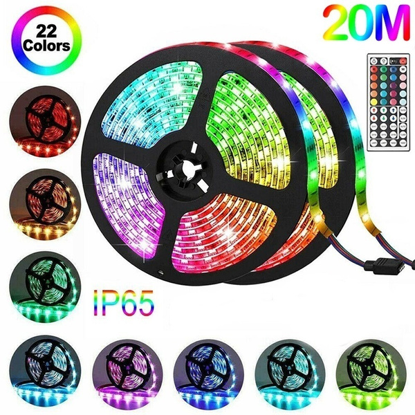 1/3/5/10/20M RGB LED Light Strip 3528 SMD Flexible Color Changing Light ...