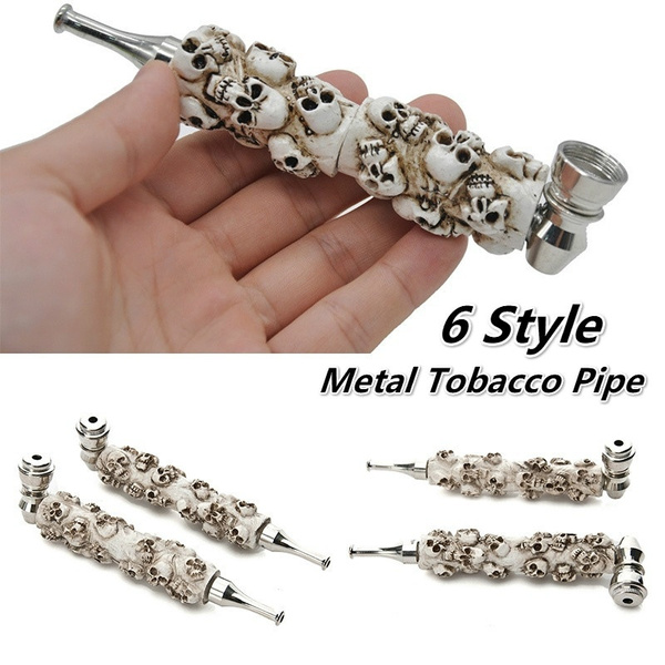 New Skull Metal Tobacco Pipe Smoking Hookah Resin Cigarette Pipe | Wish