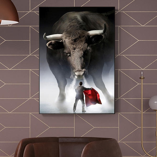 Modern Home Decor Matador Bull Fight Art Painting On Canvas Wall Art ...