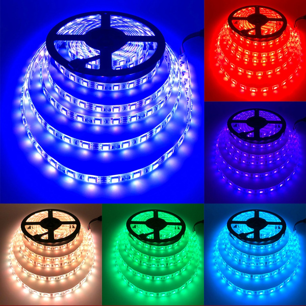 5M SMD 5050 RGB LED Strip IP65 Waterproof DC 12V 5M 300LED RGBW RGBWW ...