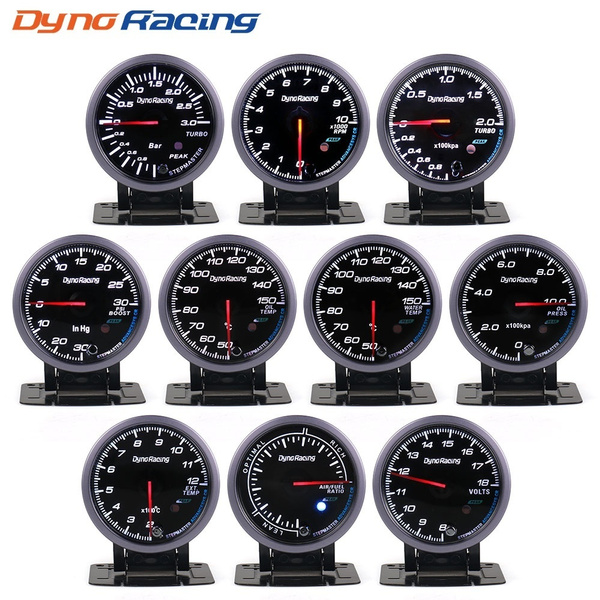 Dynoracing 2.5'' 60MM White /Amber lights Oil pressure Water temp Oil ...