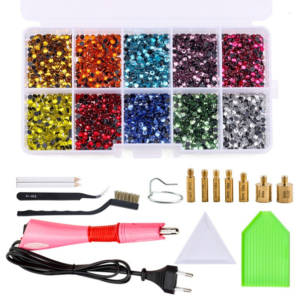 New Set 2000pcs Hot fix Rhinestones Hotfix Applicator with 7 Tips ...