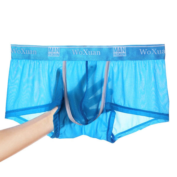 Men's Boxers Ultra-thin breathable boxer men's ice silk seamless ...