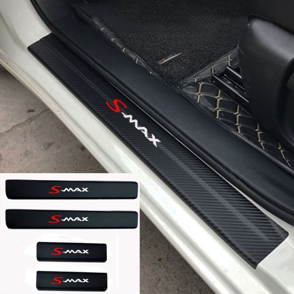 4pcs Fashion sticker Car Door Sill Protector Sticker Carbon Fiber Vinyl ...