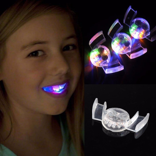 LED Light Up Flashing Flash Mouth Guard Piece Party Glow Tooth Funny ...