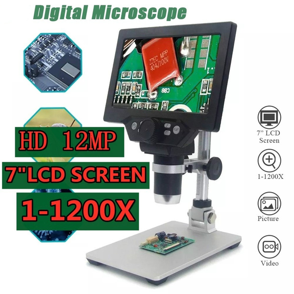 MUSTOOL G1200 7inch 1-1200X LCD 12MP Digital HD Electron Microscope ...
