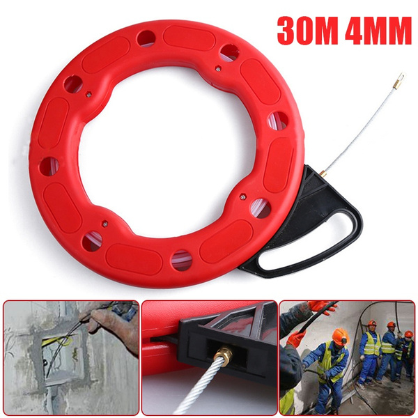 1Pc 100Ft Fish Tape Reel Wire Pulling Tools 30m Electrical Fiberglass ...