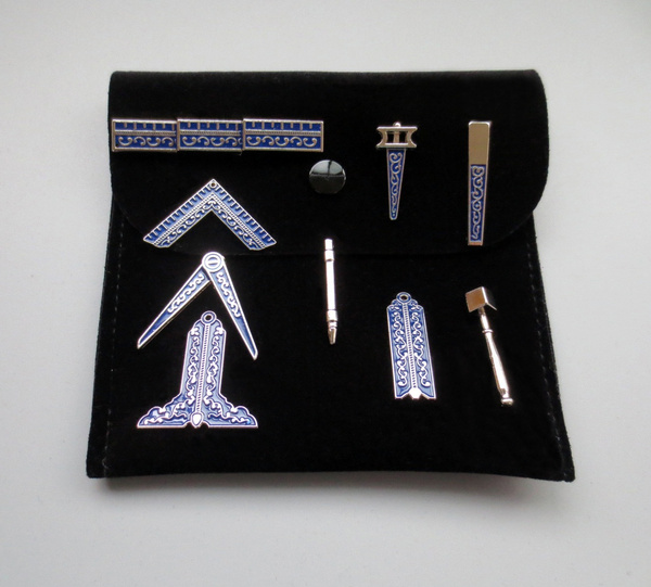 Masonic Miniature Working Tools Set with black Velvet bag Mason ...