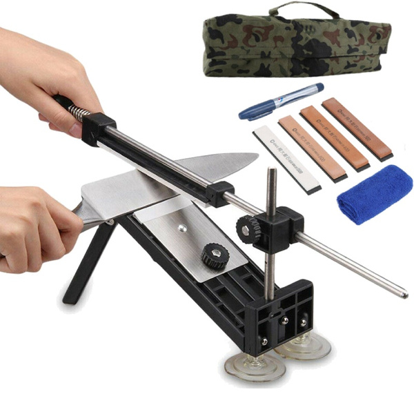 5 In 1 Knife Sharpener Kitchen Sharpening System Fixed Angle 4 Stone ...