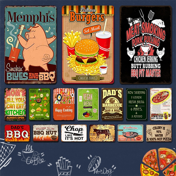 "Blues And BBQ"Fast Food Signs Metal Tin Signs Vintage Posters ...