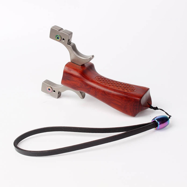 TTF Slingshot Stainless steel Hunting Catapult Wooden Handle With ...