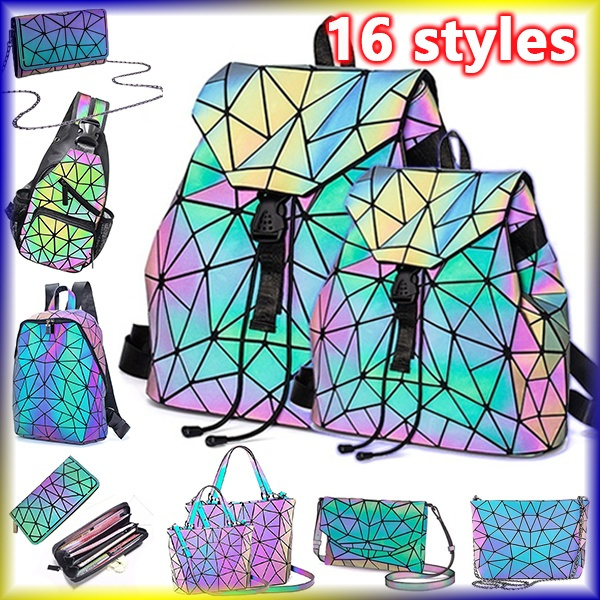 Luminous Geometric Purse and Handbag Holographic Purse Reflective Purse ...