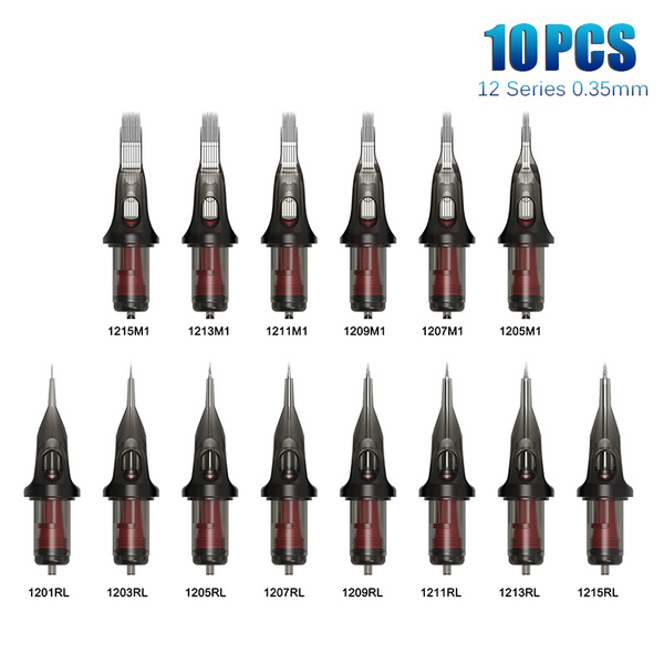 10pcs Tattoo Cartridge Needles Disposable Semi-Permanent Makeup Eyebrow ...