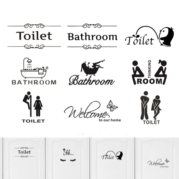 WC Toilet Entrance Sign Door Stickers For Public Place Home Decoration ...