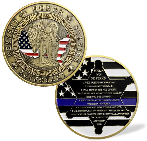 Thin Blue Line St. Michael Police Officers Challenge Coin Motto ...