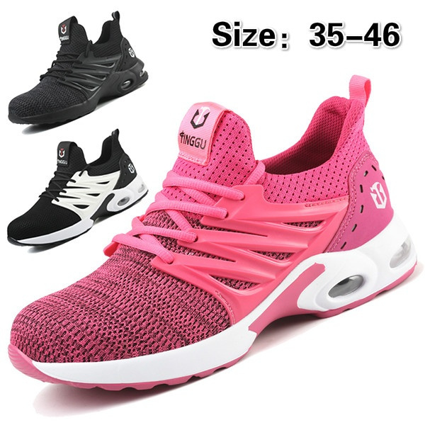 Safety work shoes breathable mesh steel toe work boots non-slip ...