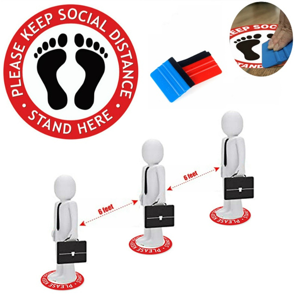 Pack of 10 PCS, 12" social distancing floor decals stickers Indoor ...