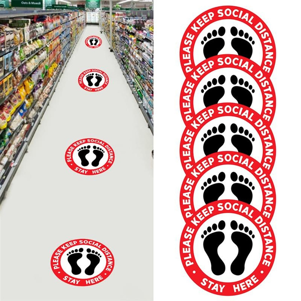 Pack of 10 PCS, 12" social distancing floor decals stickers Indoor ...