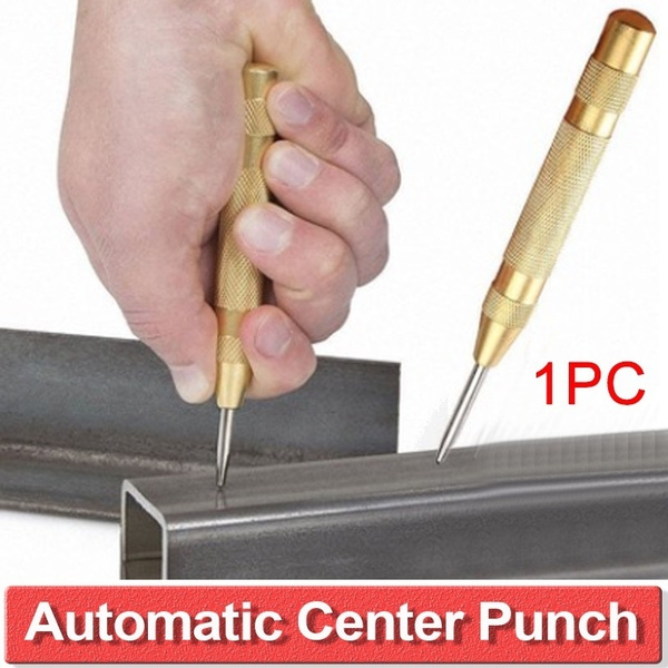 Gold/Black 5'' Automatic Center Pin Punch Spring Loaded Marking ...