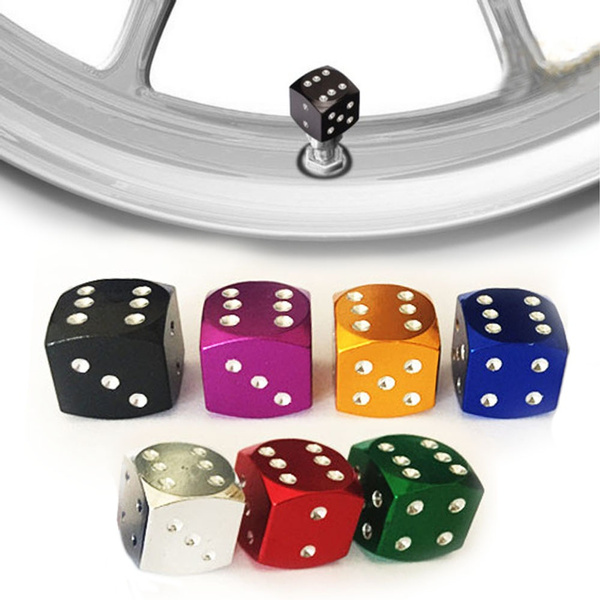 4pcs Aluminum Car Truck Motocycle Bike Dice MTB Wheel Stem Tyre Tire ...