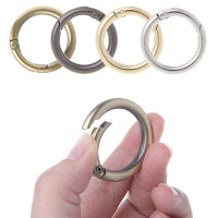 5PCS Round Ring Circle Spring Snap For DIY Keyring Hook Bag Buckle ...