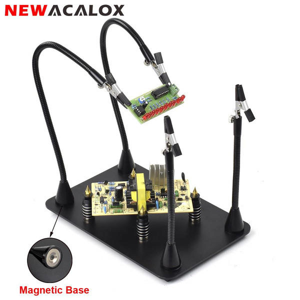 Magnetic Welding Helping Hand, Soldering Third Hand Tool 4 PCB Pillars ...