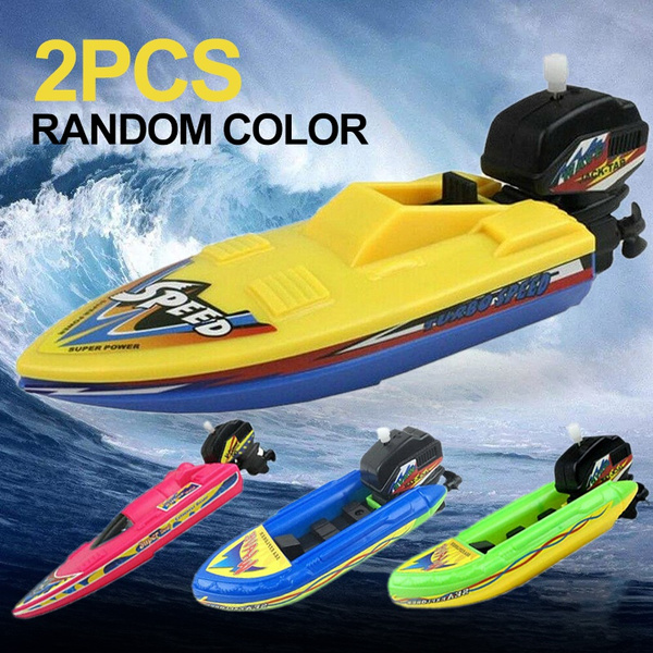 2pcs/Set Plastic Ship Float In Water Kids Classic Wind Up Educational ...