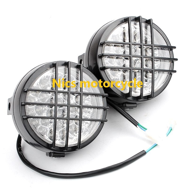 A pair of zuma 12V LED Motorcycle headlight lights for mopeds electric ...