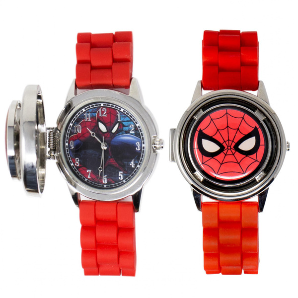 Spider-Man Mask Logo Watch with Spinning Cover | Wish